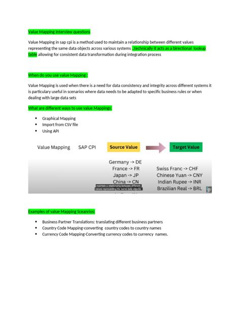 value mapping interview questions pdf comma separated values