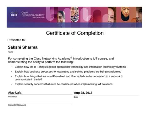 Cisco Networking Academy Iot Course Ppt
