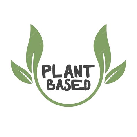 Premium Vector Plant Based Logo Sticker With Leaf Icon