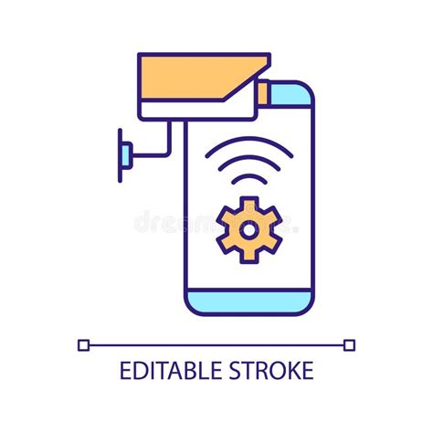 Remote Monitoring Rgb Color Icon Stock Vector Illustration Of Remote Editable 260057583