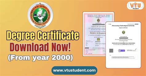 Vtu Degree Certificate Download Now Vtu Student Portal