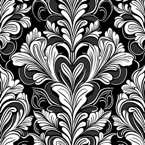 Floral Outline Pattern Seamless Design Background028 Stock Vector