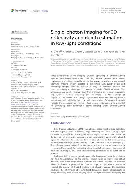 Pdf Single Photon Imaging For 3d Reflectivity And Depth Estimation In Low Light Conditions