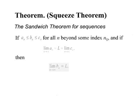 Sandwich Theorem Ma2311 Theorem Squeeze Theorem The Sandwich