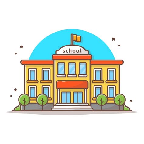Edificio De La Escuela Vector Icono Ilustración Concepto De Icono De Edificio Y Punto De