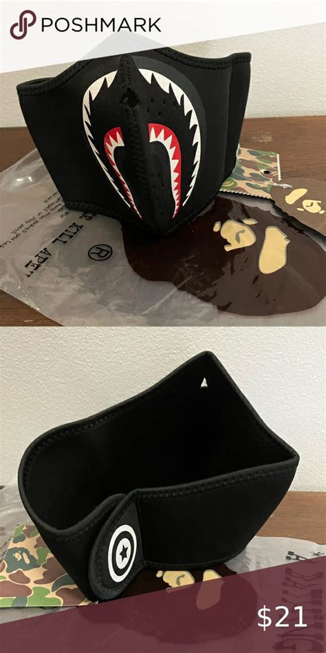 A Bathing Ape Bape Bbc Black Shark Face Mask Nwt A Bathing Ape