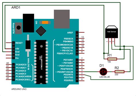 Подключение датчика Холла к Arduino схема и программа