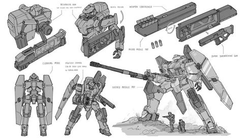 Artstation Mecha Sketch Concept Zenjirakun Mech Robot Concept