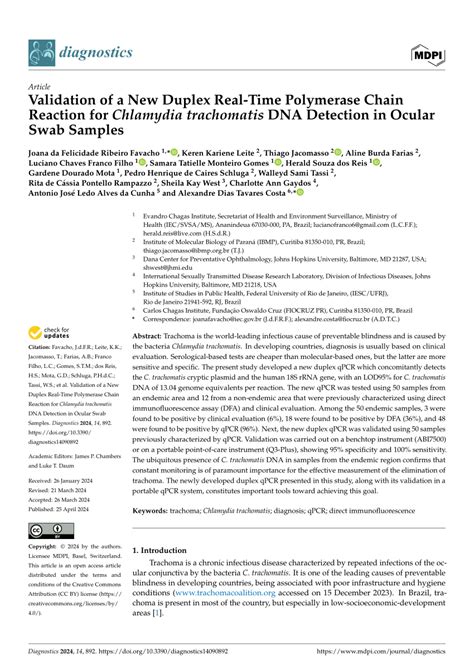 Pdf Validation Of A New Duplex Real Time Polymerase Chain Reaction For Chlamydia Trachomatis