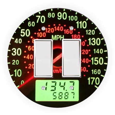 Speedometer Design Round Light Switch Plate Cover Single Rocker