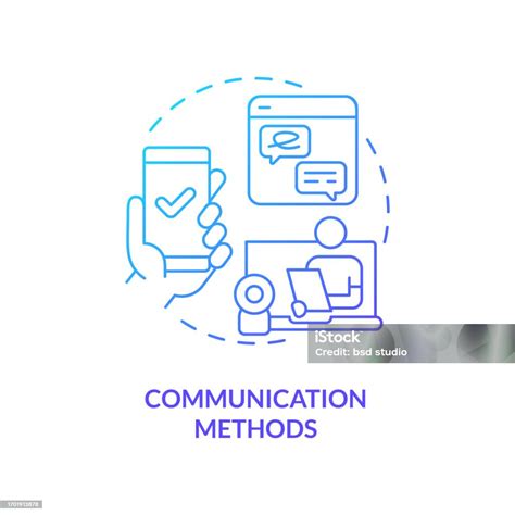 2d Communications Methods Linear Icon Concept Stock Illustration Download Image Now Blue