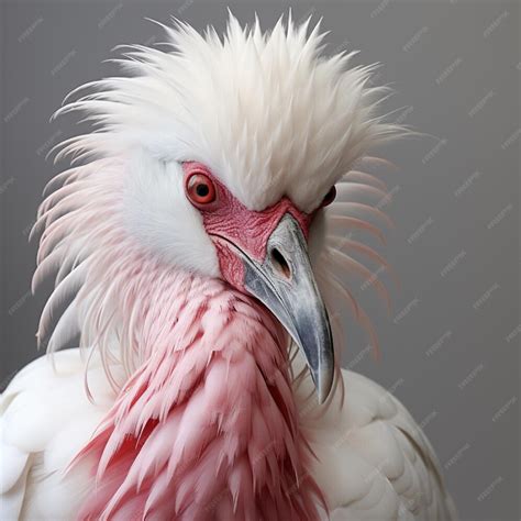 Premium Photo A Bird With A Pink Beak And A White Head