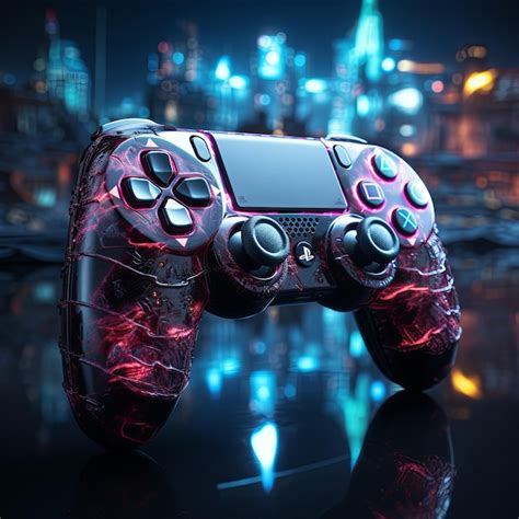 Game Controller In Cyberpunk Style Premium Ai Generated Image