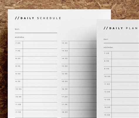 Daily Schedule Task Planner Printable Day Planner Appointment Schedule Day Overview Instant