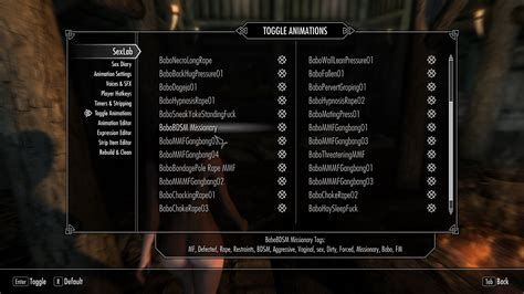 bakafactory slal animation sse human animation doesn t show up no