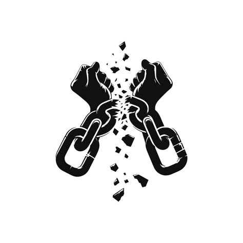 Silhouette Of A Man Breaking Free From Chains Symbolizing The Global