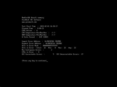 MemTest Test Results