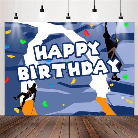 Cool Climbing Exercises Sports Style Birthday Backdrop Lofaris Birthday Backdrop Vinyl