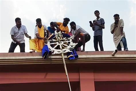 Sacred Flag Hoisted In Maheshs Jagannath Temple