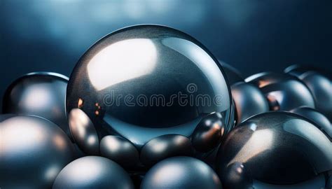 Overlapping Spheres And Cylinders With Metallic Reflections Stock