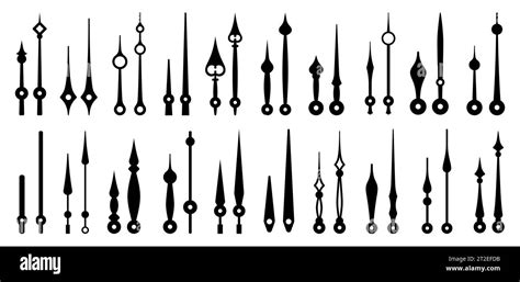 Isolated Clock Hands Time Pointers Watch Arrows Vector Monochrome