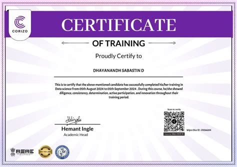 Dhayanandh Sabastin D On Linkedin Datascience Internship