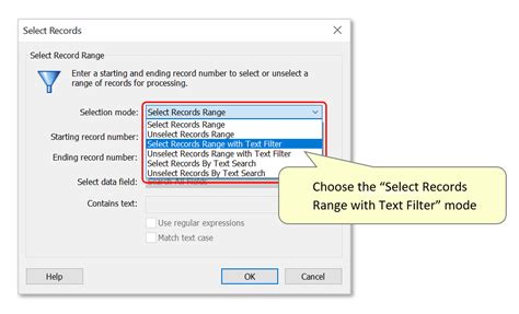 Selecting Data Records For The Mail Merge