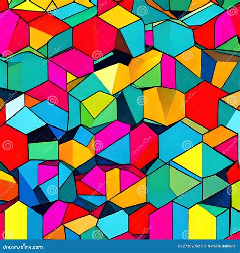 Geometric Pattern Of Overlapping Polygons In Summer Colors The Image Was Created With The Help
