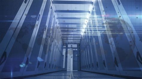 Processing Data Animation Over Server Racks In Data Center Stock Video Video Of Analytics