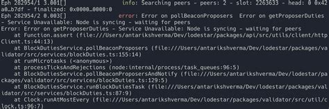Node Syncing Service Unavailable Discovered New Validators Count0