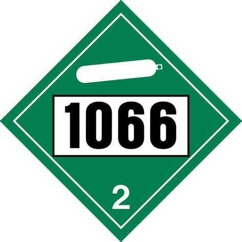 Class 2 Non Flammable And Non Toxic Gases Nitrogen Un1066 Tdg Placard Western Safety Sign