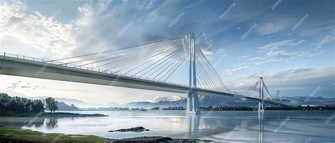 Suspension Bridge Structural Engineering Premium Ai Generated Image