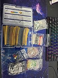MOGAOPI Electronic Component Kit Total Pcs LED Diodes Metal Film Resistors Electrolytic