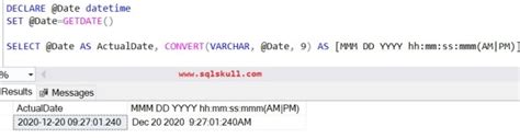 Date And Time Conversions In Sql Server Sqlskull