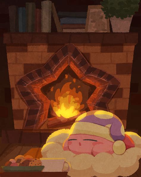 Miclot Kirby Sleep Kirby Kirby Series Nintendo Highres Book Chimney Closed Eyes