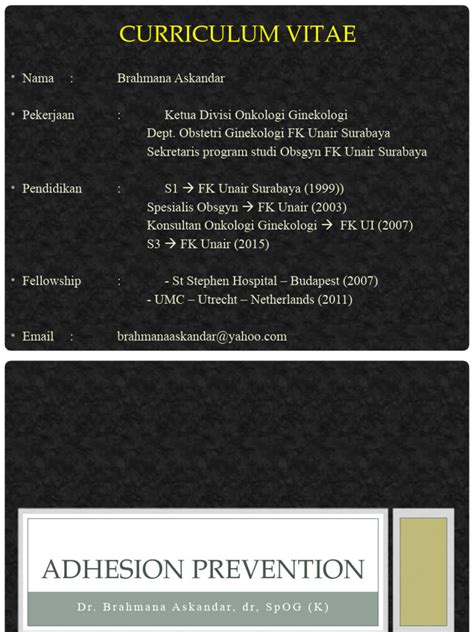 Dokumen Tips Adhesion Prevention Dr Dr Brahmana Spogk Pdf Surgery Diseases And Disorders