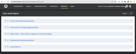 User Audit Report Nanitor User Guide