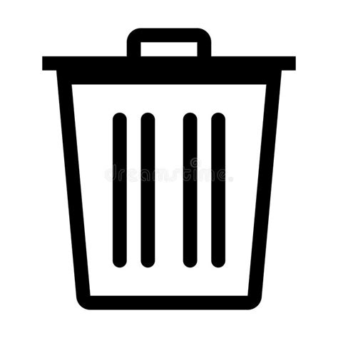 Minimalist Black And White Trash Bin Icon Ideal For Web Design And