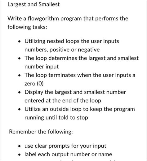 Solved Text Practice Largest To Smallest In Flowgorithm Use