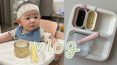 육아브이로그 이유식만들기 🍚 초기이유식 큐브만들기 🥬 이유식먹방 육아일상 5개월아기 Youtube