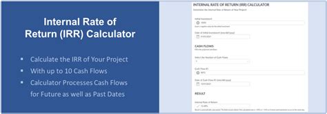 Irr Calculator Internal Rate Of Return Irr Of Projects Project