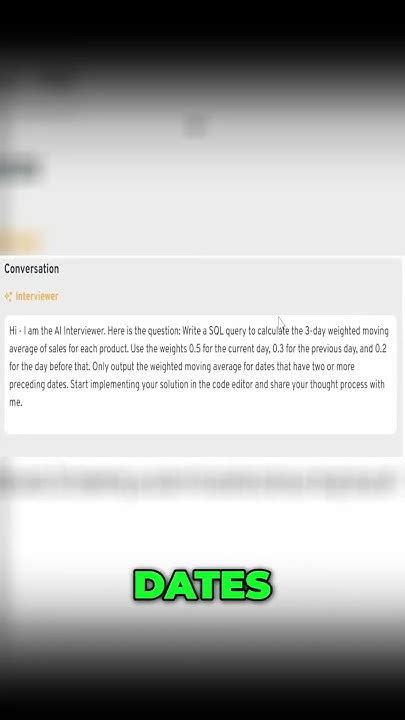 Real World Sql Challenge 3 Day Weighted Moving Average Youtube