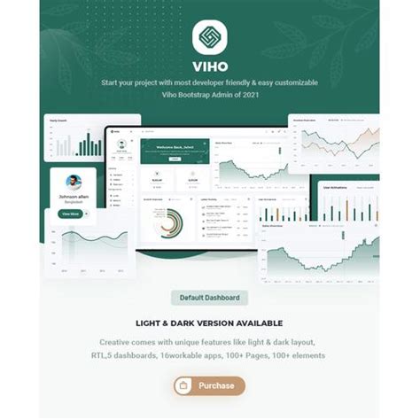 Jual Bootstrap Viho V Admin Dashboard Template HTML Laravel DVD Kota Surabaya