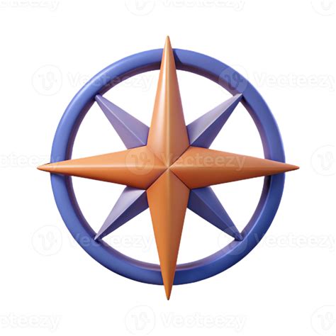 Extraordinary Coveted Minimalist Symbol Of Direction A Compass Rose Flat Color Clean Lines
