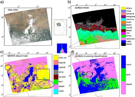A True Color Image B Surface Mask C Modis Cloud Mask D Modis Download Scientific