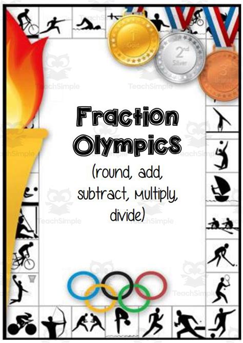 Fraction Olympics Add Subtract Multiply Divide Round By Teach Simple