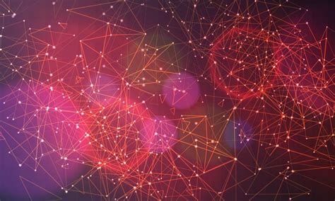 Abstract Polygonal Colorful Background With Connected Dots And Lines Connection Structure