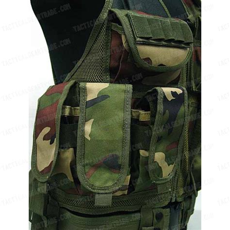 Deluxe Airsoft Tactical Combat Mesh Vest Camo Woodland For 4199