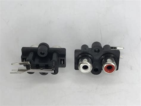 Rca Female Connector Red And White Pcb Mount 2 Position Socket Outlet Stereo Rca Signal Av