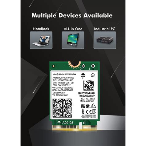 Buy The Intel Ax211 Wifi 6e Bluetooth 5 3 Internal M 2 Wireless Adapter Sevoem5w009